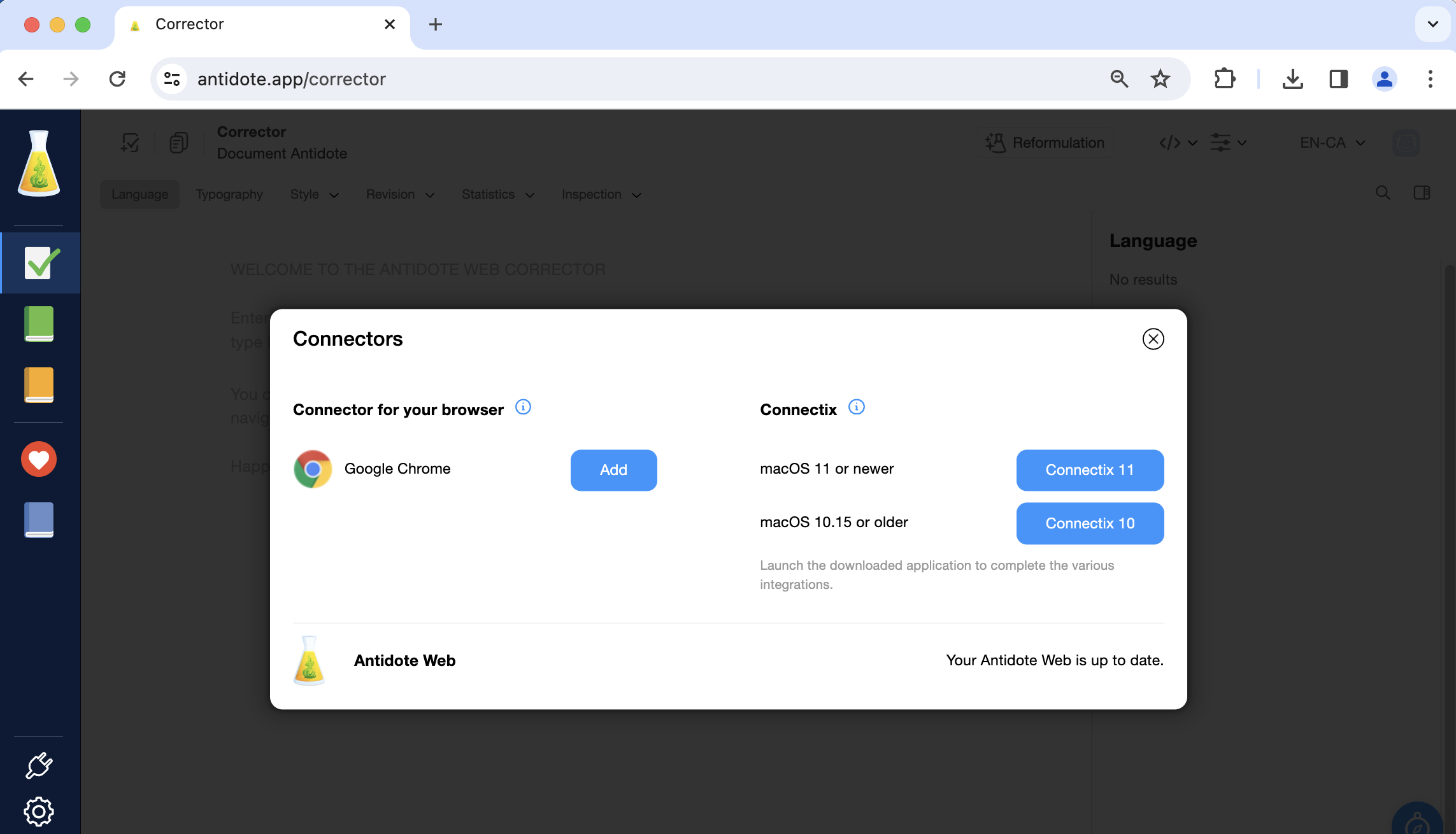 Google Chrome Connector | Antidote Web