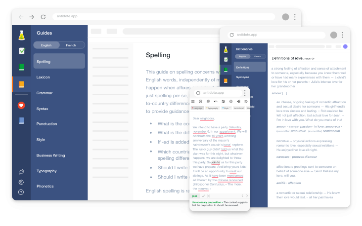 Antidote: Corrector, Dictionaries, Guides